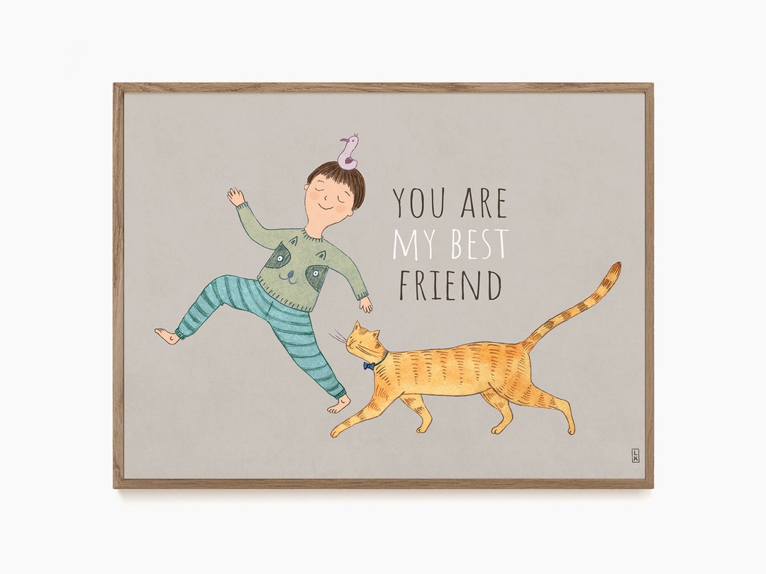 Kids Wall Decor Friendship Art Print, Toddlers and Nursery Room ...