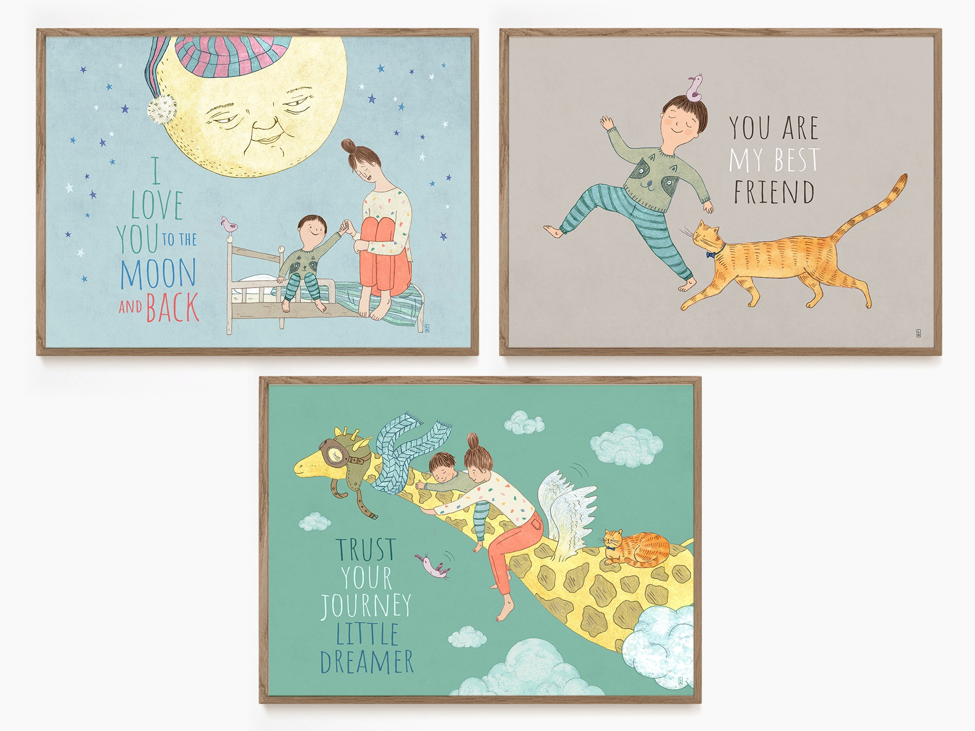 Printable Affirmation Wall Art Set of 3, Positive Quotes for Nursery ...