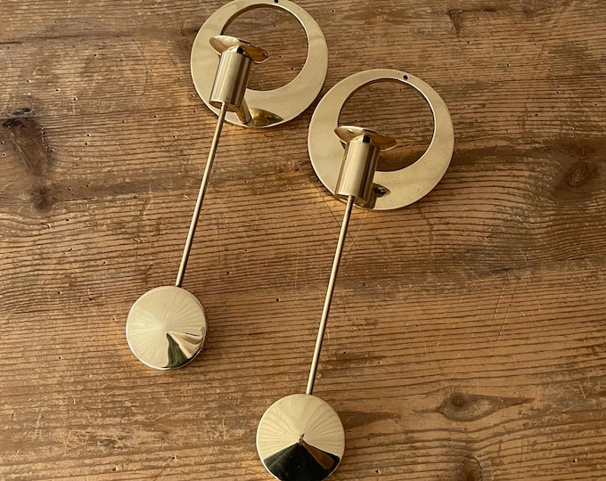 Set of 2 Wall Sconces in Brass Arthur Pe Kolbäck Sweden Mid Century - Etsy