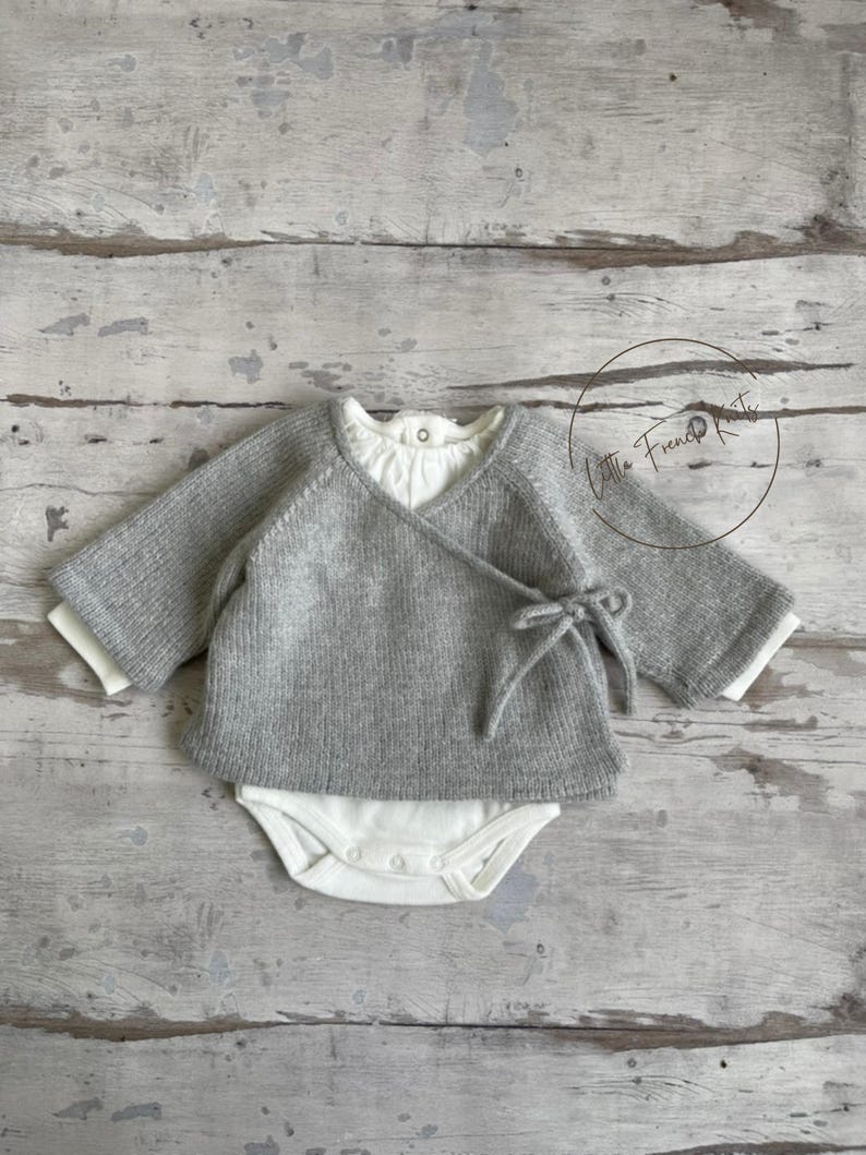 Knitting Pattern Baby Wool Crossover Cardigan Instructions in English ...