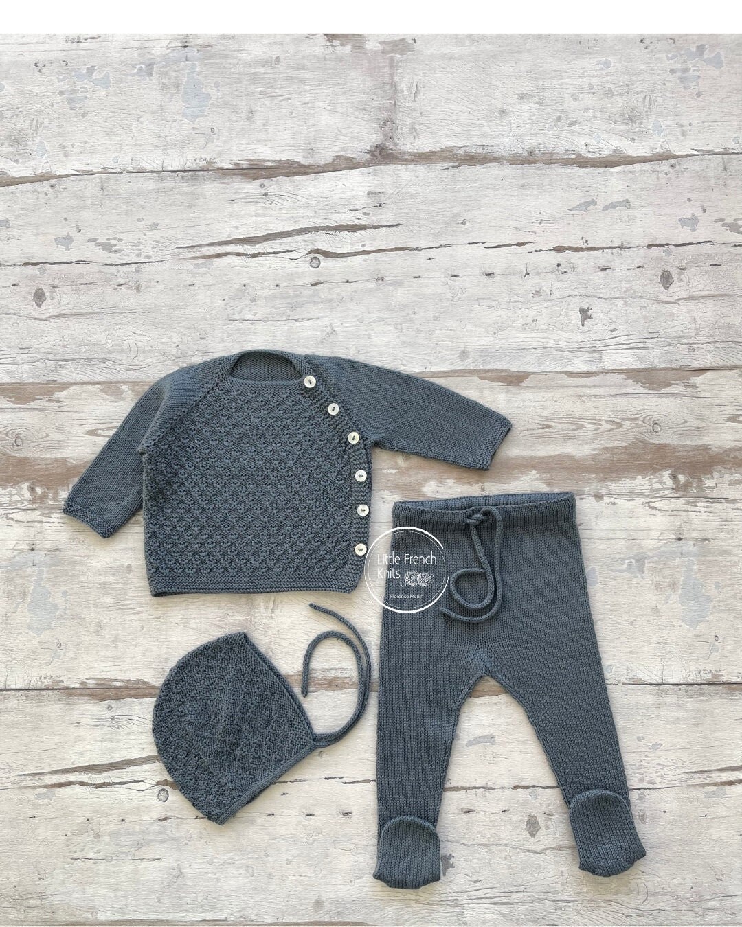 Knitting Pattern Baby Wool Set Instructions in French PDF Sizes Newborn ...