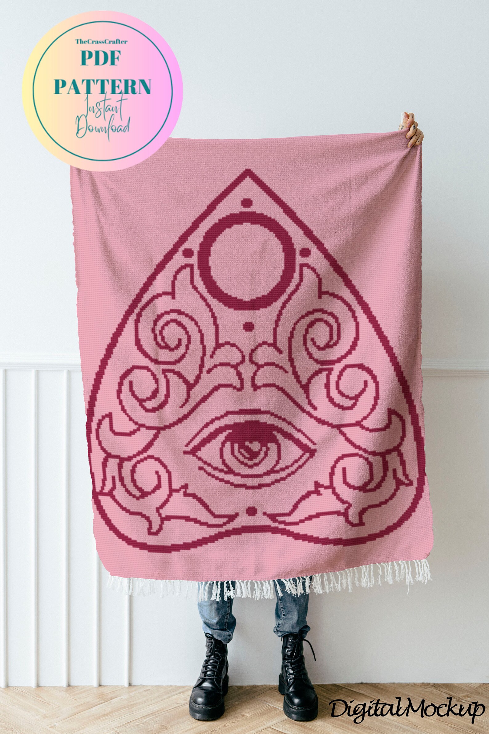 Crochet Pattern//ouija Planchette Eye//single Crochet Tapestry//graph ...