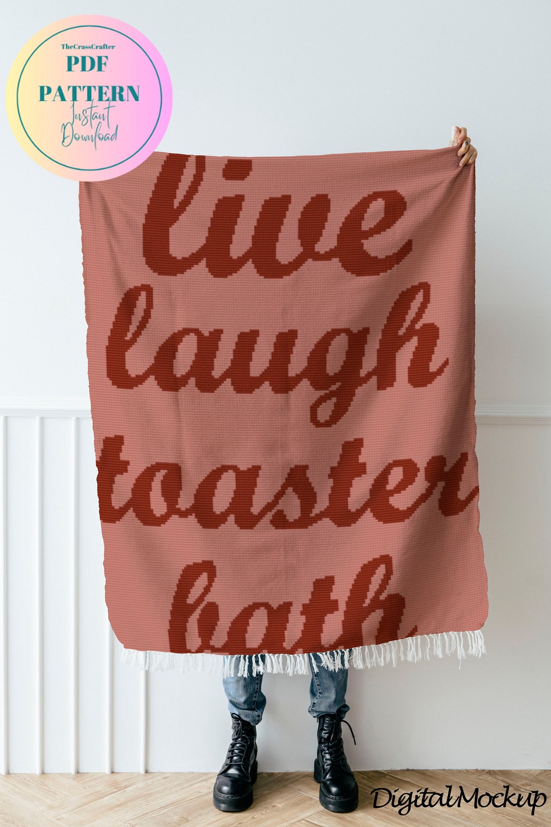 Crochet Pattern/live Laugh Toaster Bath/single Crochet Graph and ...