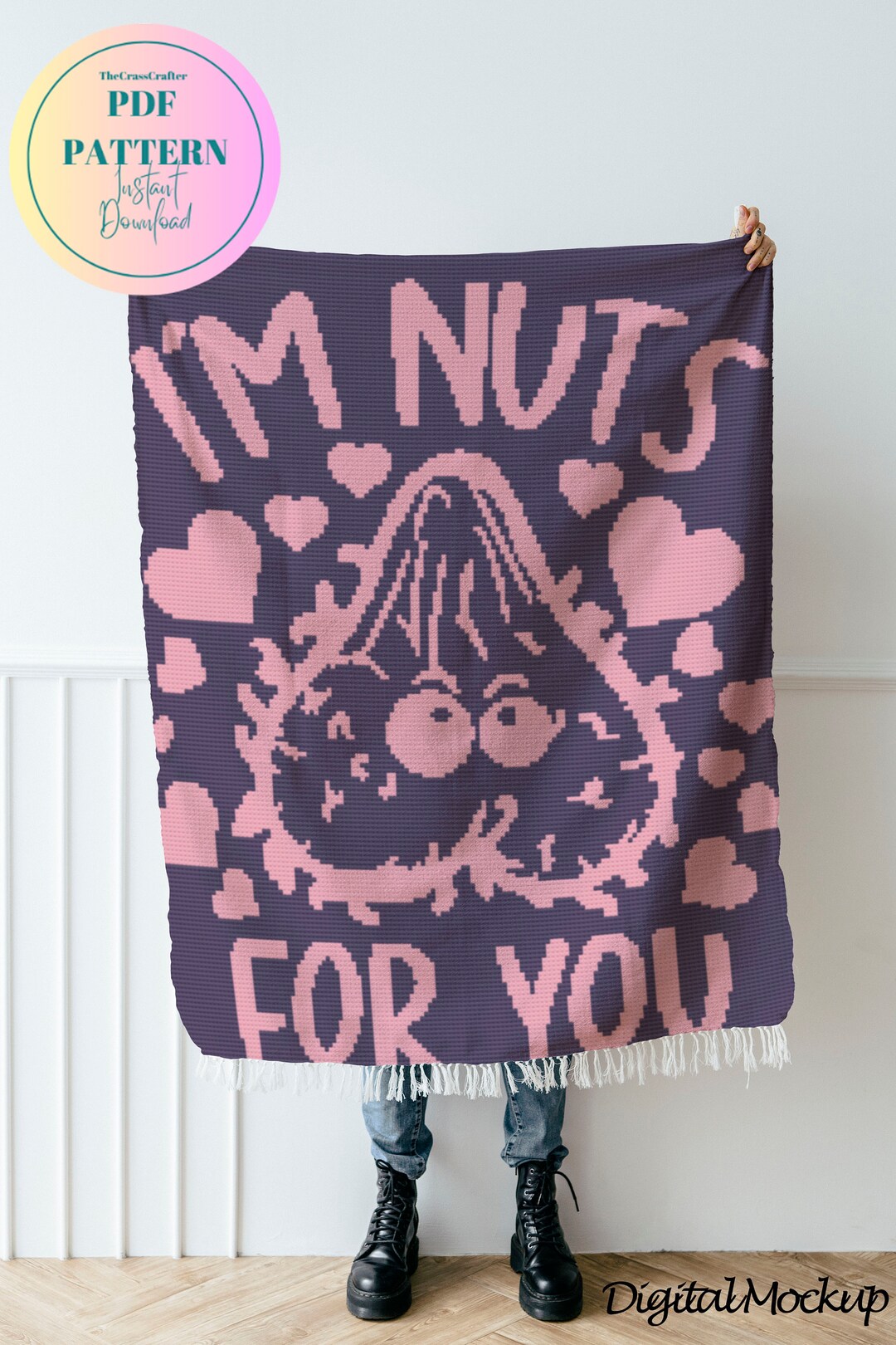 Crochet Pattern//i'm Nuts for You//single Crochet Tapestry//graph and ...