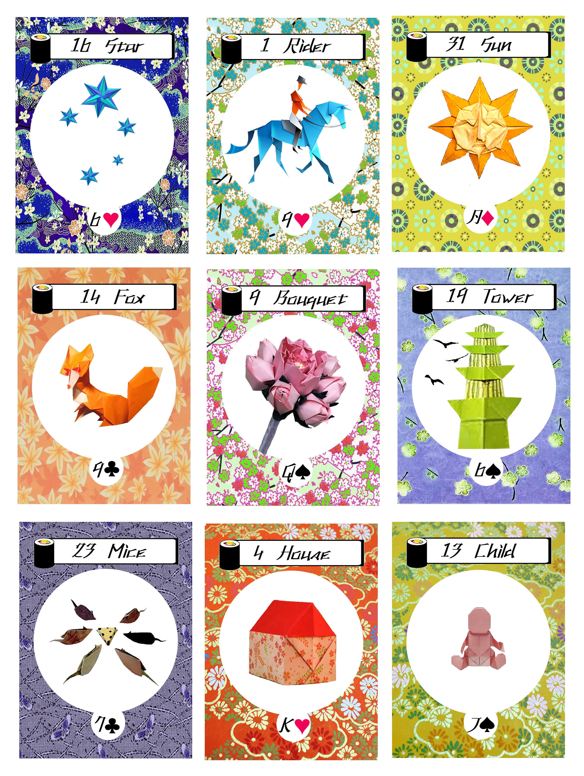 Origami Lenormand Fortune Telling Oracle 36 Cards. 2nd Ed. | Etsy