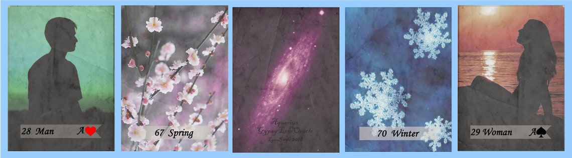 Aquarius Gypsy Lenormand-oracle Borderless Muted 72 Cards by - Etsy