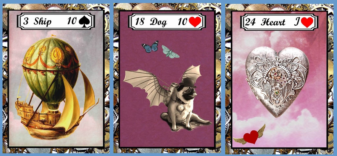 Victorian Steampunk Lenormand Fortune Telling Oracle 36 Cards by Lynn ...