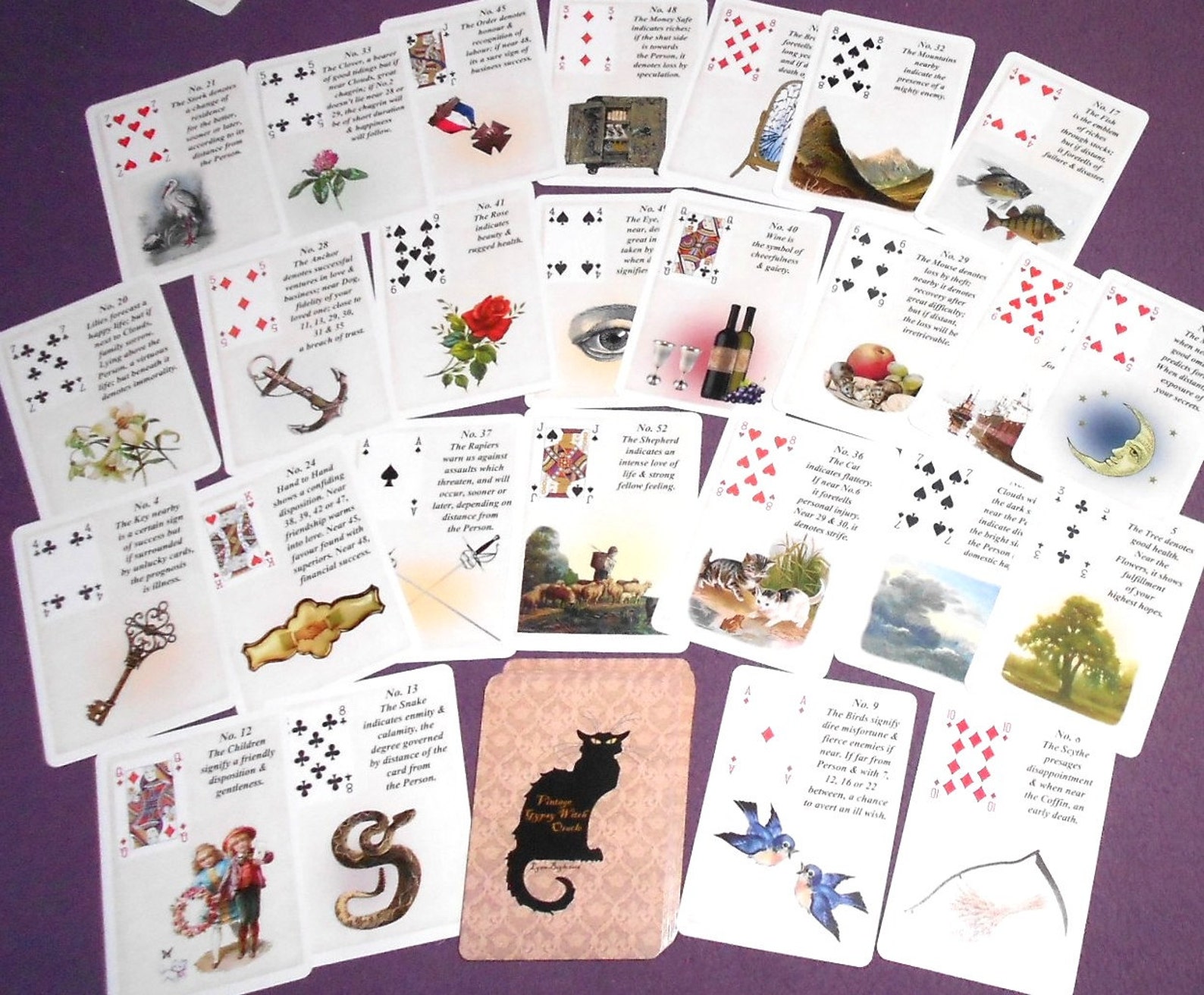 Vintage Gypsy Witch Fortune Telling Oracle 52 Cards by Lynn Boyle ...