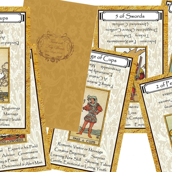Tarot Cards With Key Words - Etsy