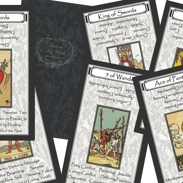 Tarot Cards With Key Words - Etsy