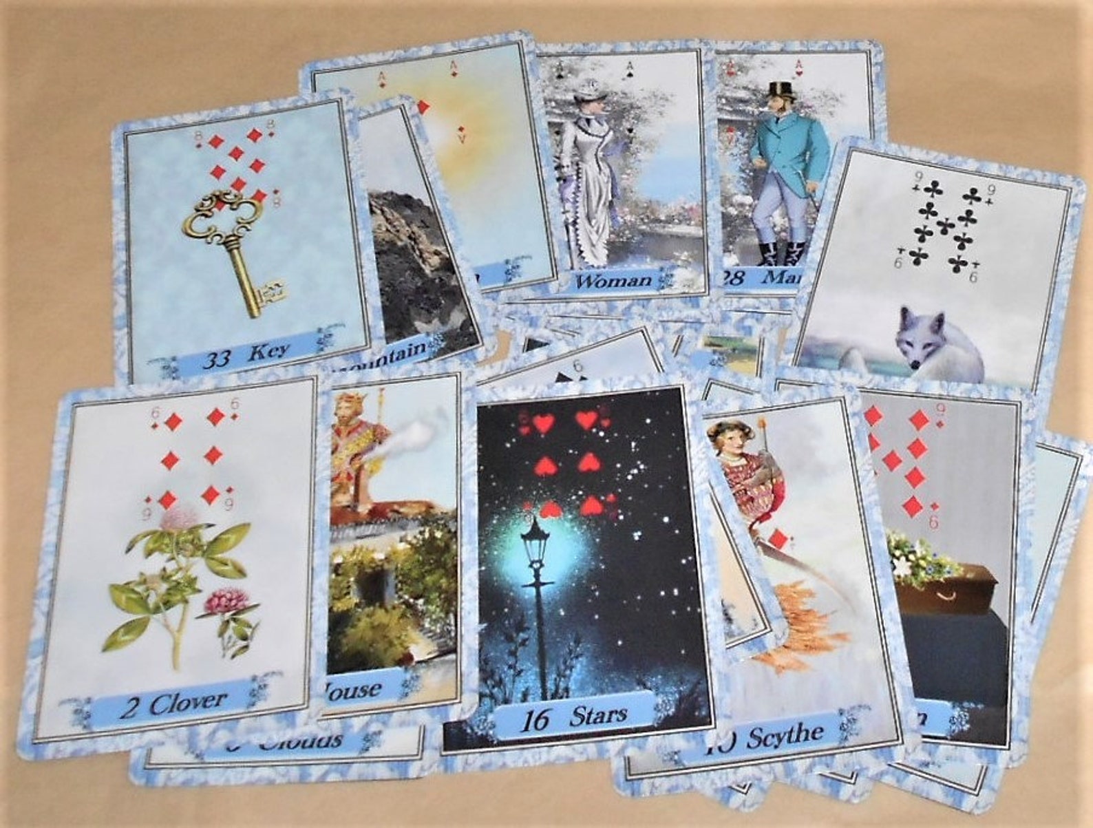 Cerulean Lenormand Fortune Telling Oracle 36 Cards POKER Size. - Etsy
