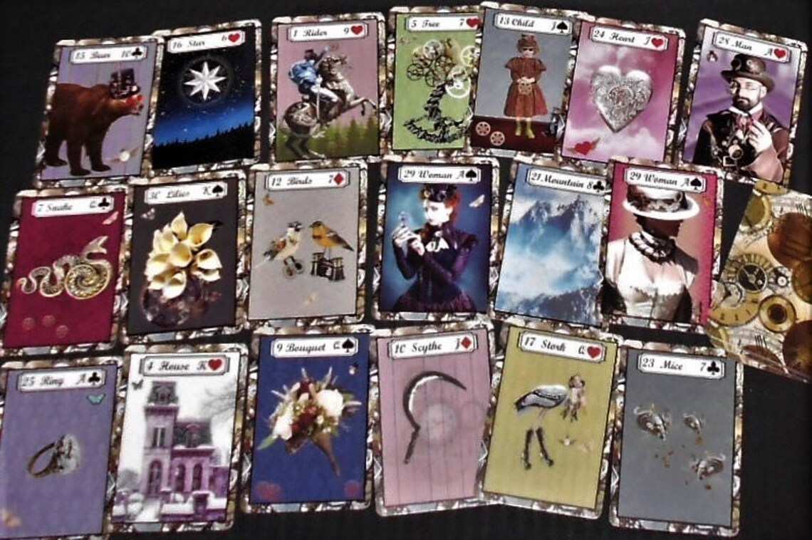 Victorian Steampunk Lenormand Fortune Telling Oracle 36 Cards by Lynn ...