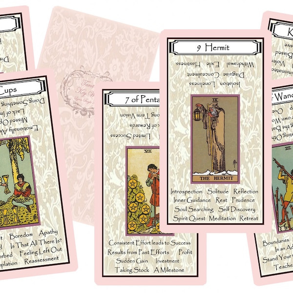 Tarot Cards With Key Words - Etsy