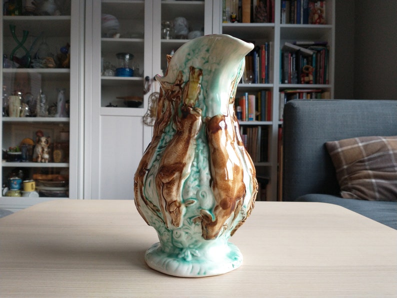 Mouzin Lecat & Cie Nime, Lez-monz, Nimy, Belgium, Majolica Pitcher ...