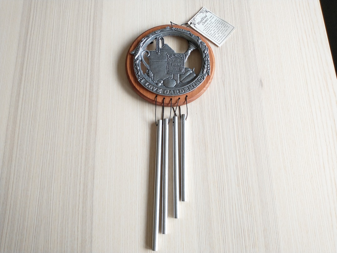 American Pewter and Wood Wind Chime, Country, Farmhouse, Gift - Etsy
