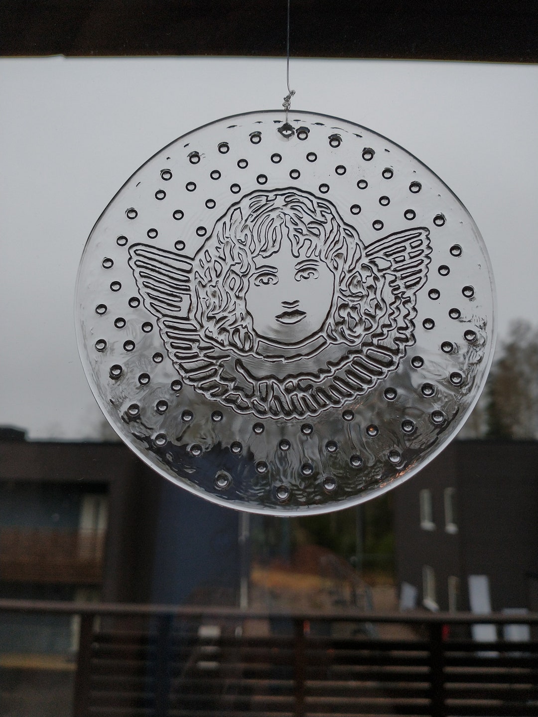 Hadeland Glassverk Norway / Winged Angel in the Sky / Glass Sun Catcher ...