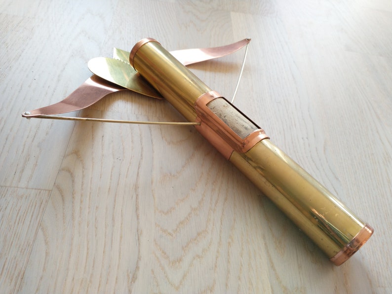 Large Matchstick-holder Brass and Copper Hytte Cabin - Etsy