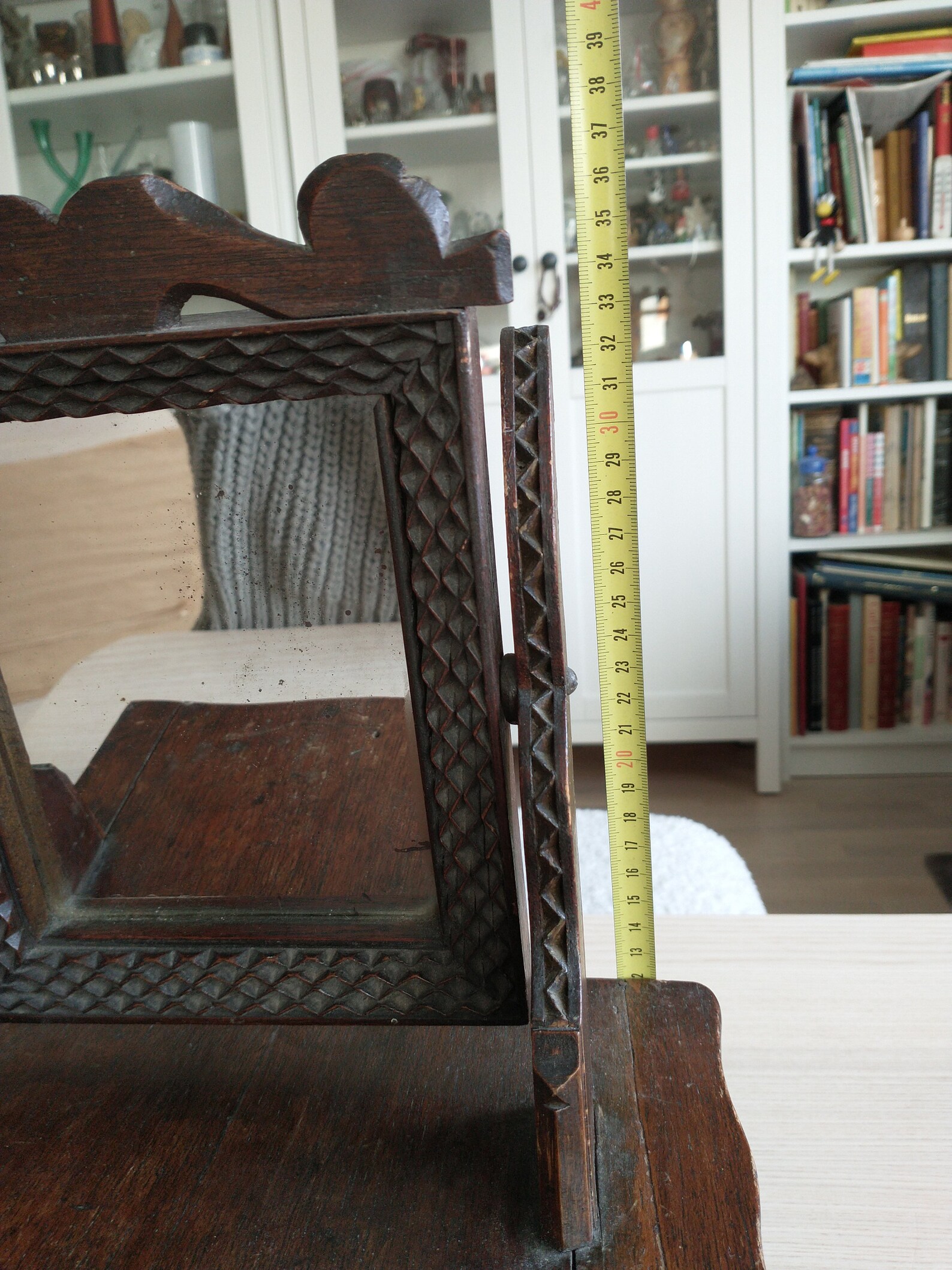 Antique Table Vanity / Barber Shelf and Mirror / Vintage Barber Shop ...