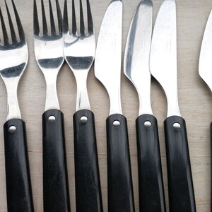 Rare Vintage Hackman Finland, Flatware for 5, Black, Finnish Design - Etsy