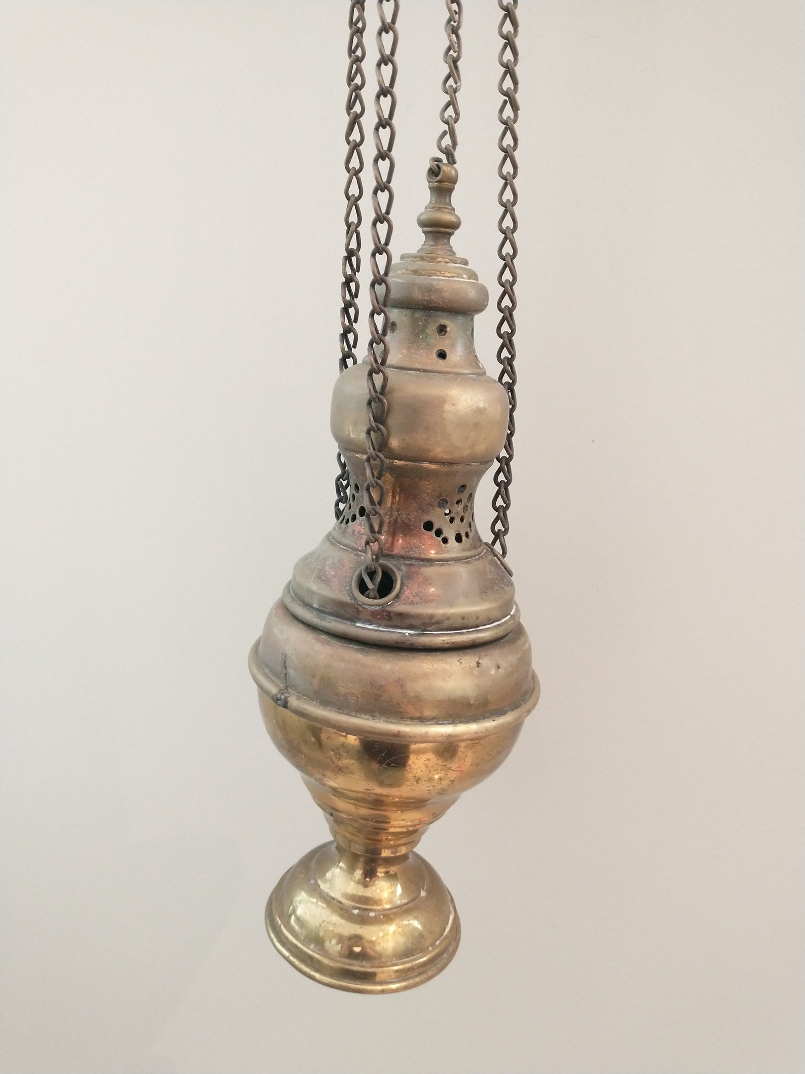 Antique Church Censer Triple Chain Incense Burner - Etsy