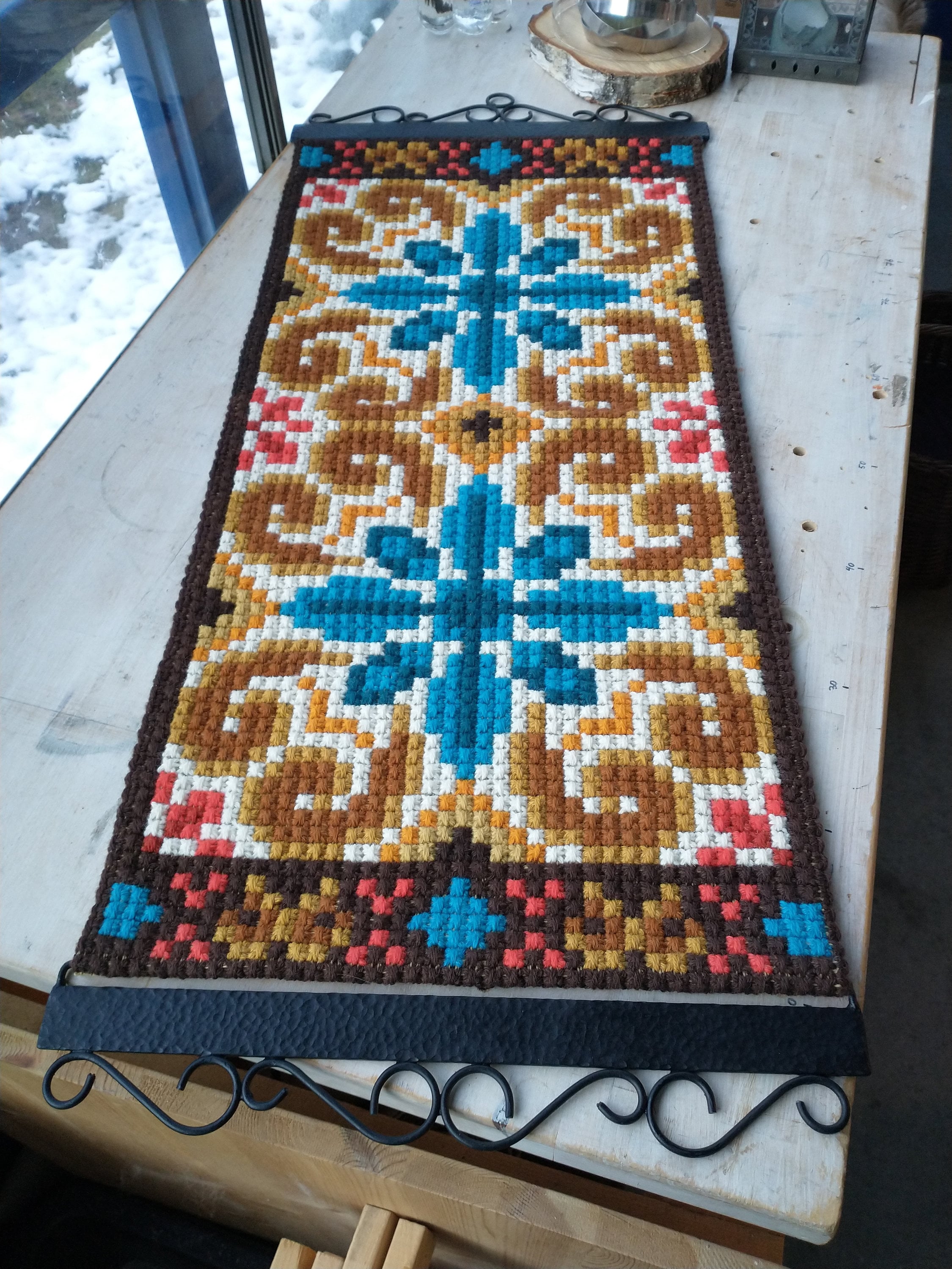 Norwegian Folk Hand Embroidered Wall Hanging, Åkle, Cabin, Farmhouse ...
