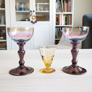 Set of 3 Norwegian Crystal Liquor Glasses, Purple, Honey Orange - Etsy