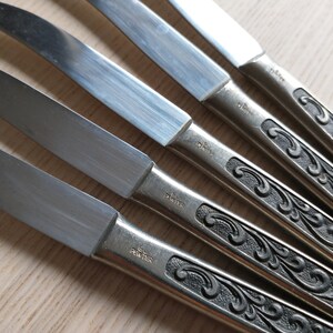 Set of 5 Norwegian Rosemaling Pewter Fruit Knives / Scandinavian ...