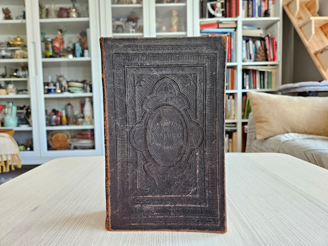 1891 Antique Norwegian Holy Bible: Leather Book Cover - Etsy