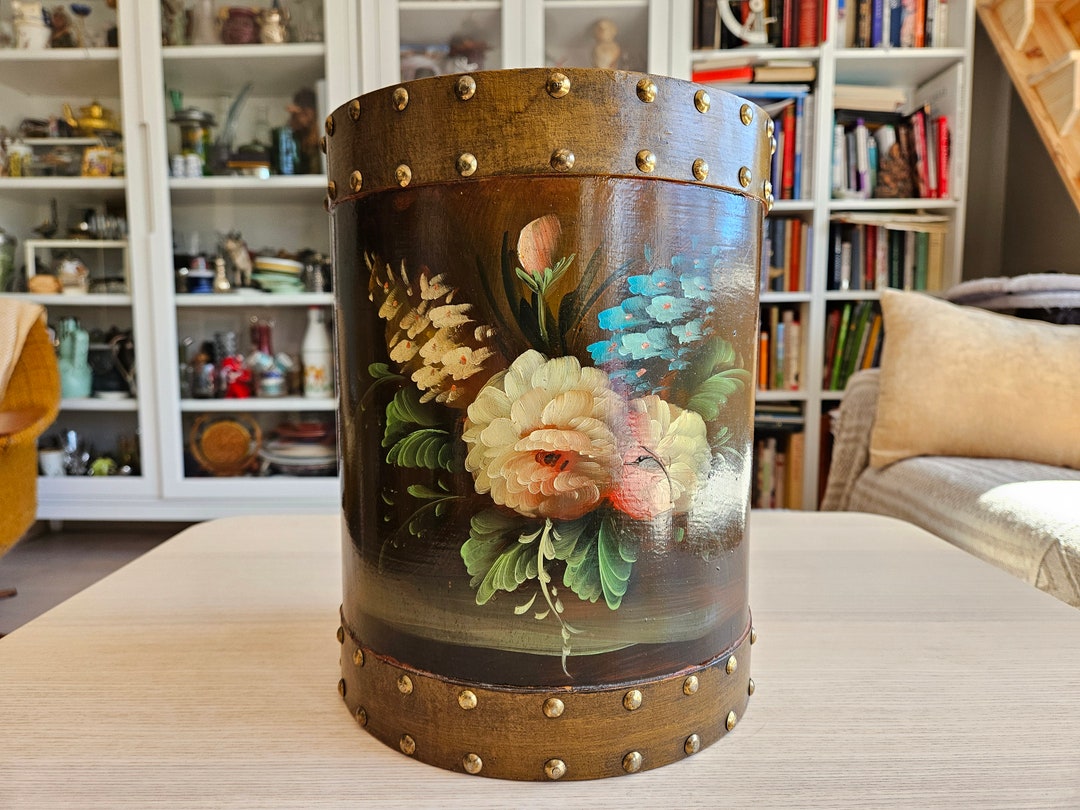 Gorgeous Hand Painted Paper Bins/floral Bins/housewarming Gift - Etsy