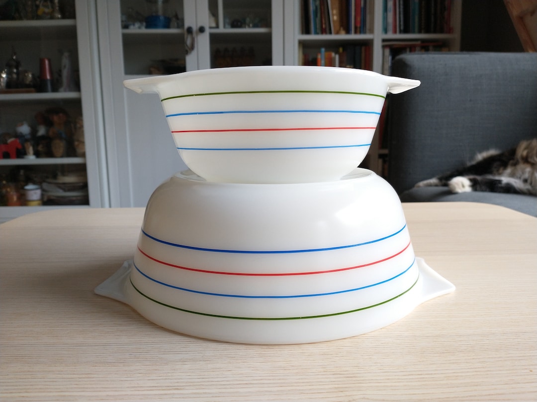 Pair Pyrex England Glassware / Rainbow / Vintage Kitchen / Ornament ...