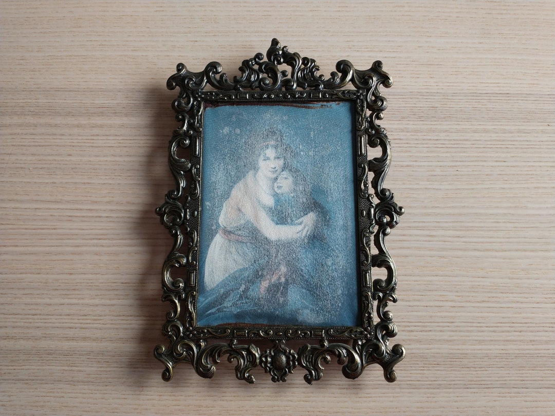 Classic Rococo Picture Frame, Floral Frame, Blue, Reproduction Printing ...