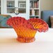 Fenton Red Orange Glass Bon Bon Dish Wavy Vintage - Etsy