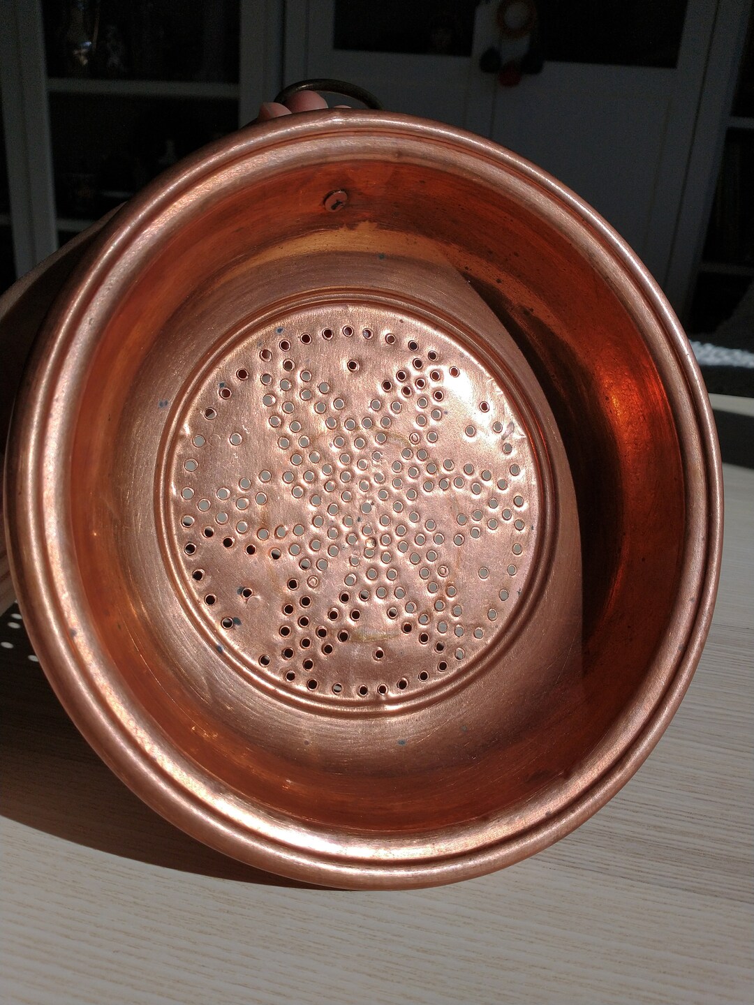 Vintage Copper Colander, Strainer, Farmhouse, Hytte, Kitchen Decor ...