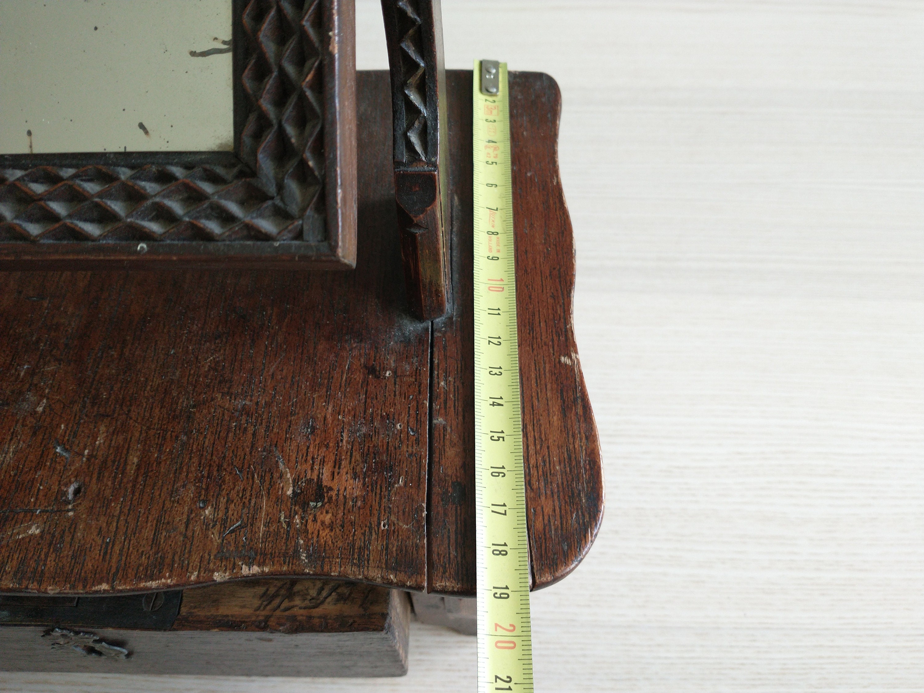 Antique Table Vanity / Barber Shelf and Mirror / Vintage Barber Shop ...