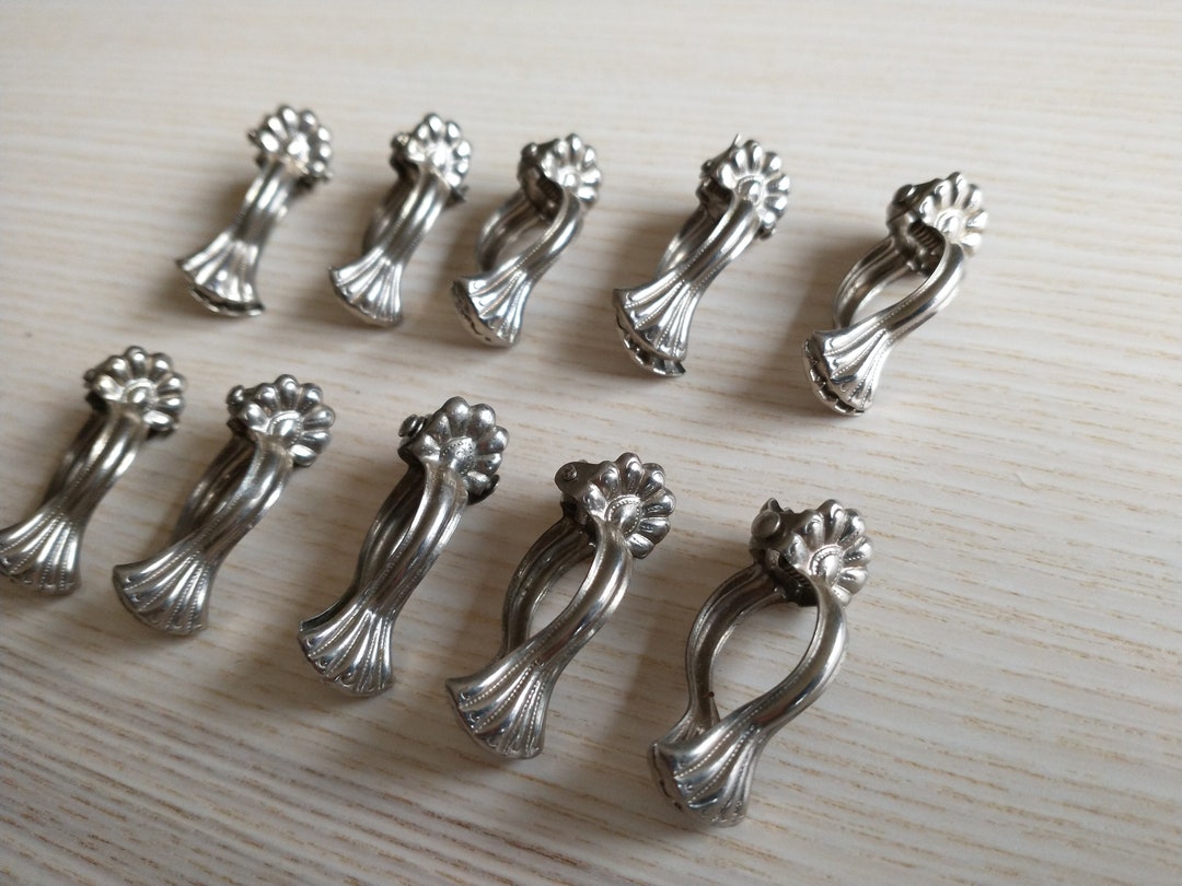 Set of 10 Small Cafe Curtain Clips / Window Treatments / Silver ...