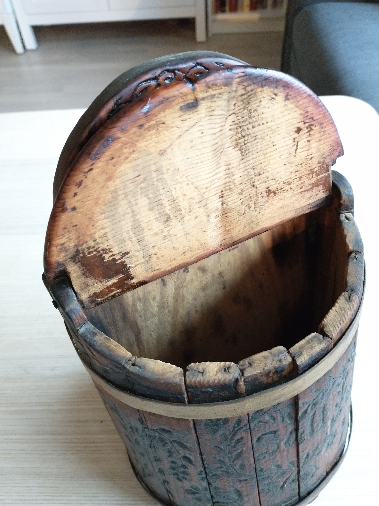 Anno 1909 Norwegian Antique Salt Box, Salt Cellar, Hytte, Farmhouse ...