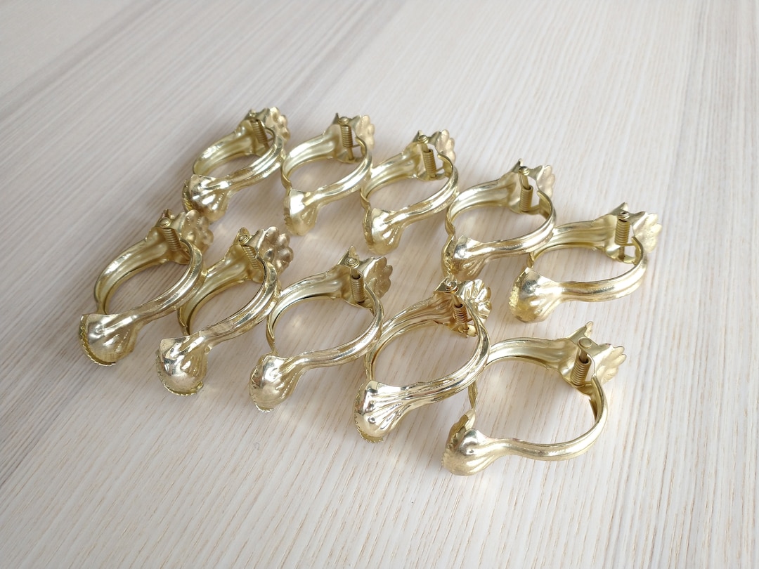 Set of 10 Gold-tone Cafe Curtain Clips / Napkin Rings / Victorian ...