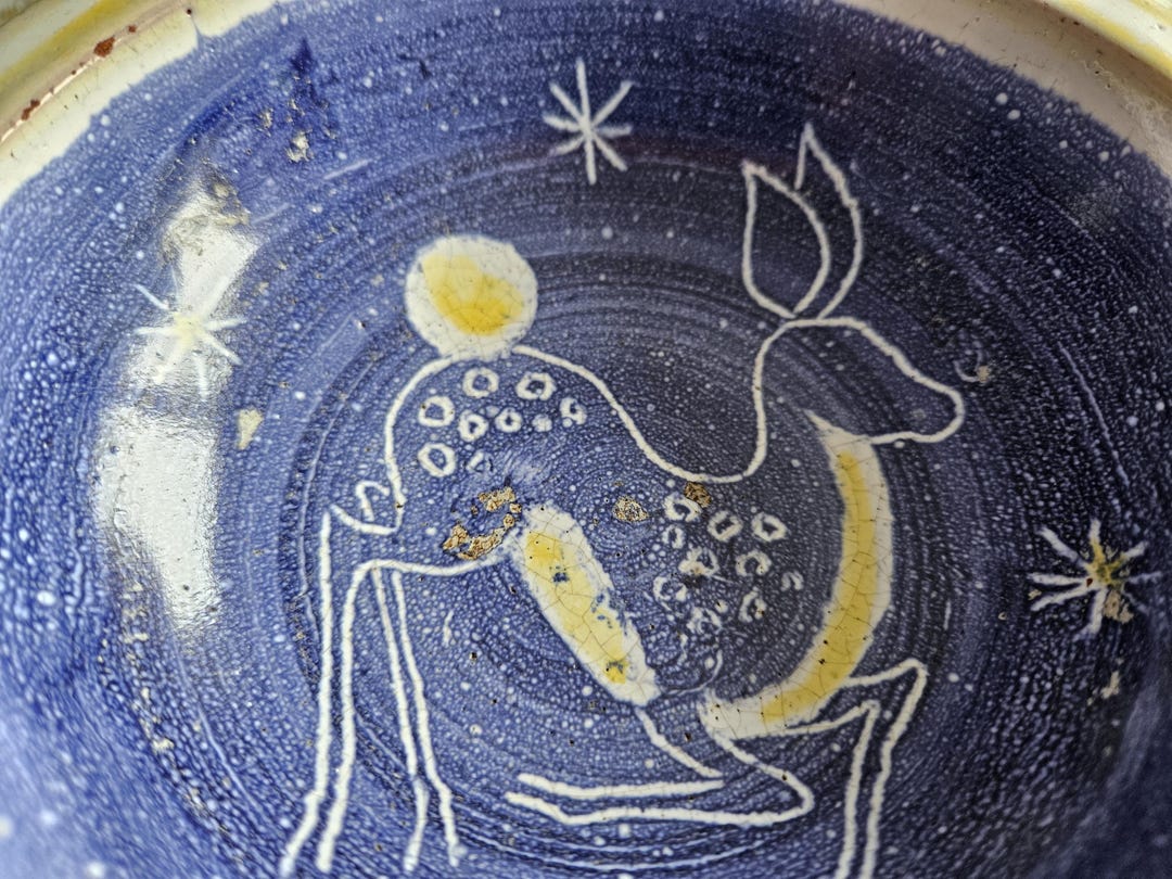 Scandinavian Roe Deer Pottery Bowl/key Bowl/bonbon Dish - Etsy