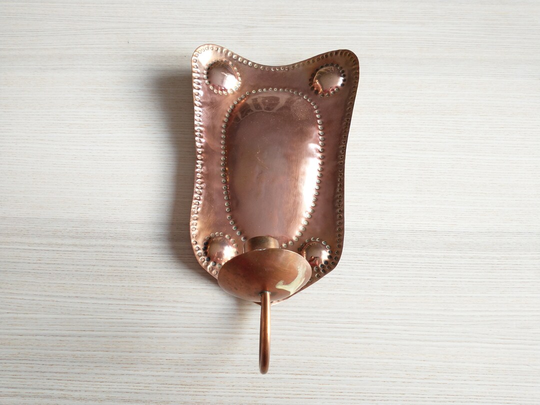 Primitive Scandinavian Handcraft Copper Candle Sconce, Candle Holder ...
