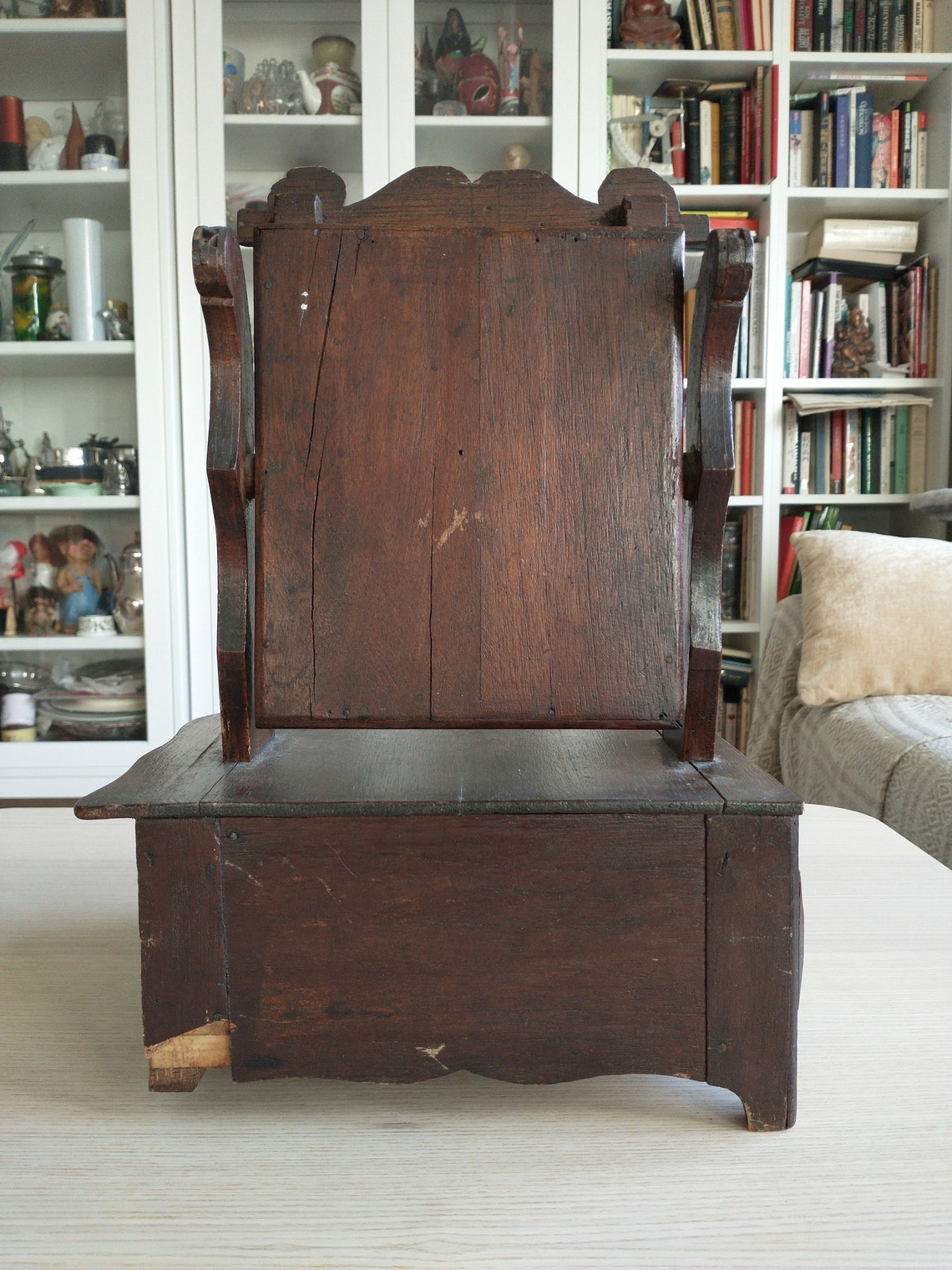 Antique Table Vanity / Barber Shelf and Mirror / Vintage Barber Shop ...
