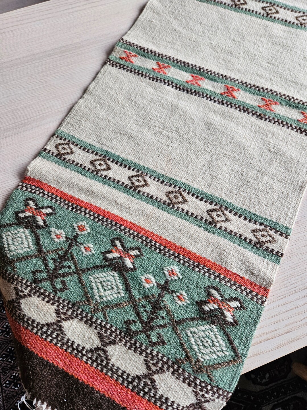 Handcrafted Norwegian Table Runner / Folk Art / Hytte / Farmhouse - Etsy