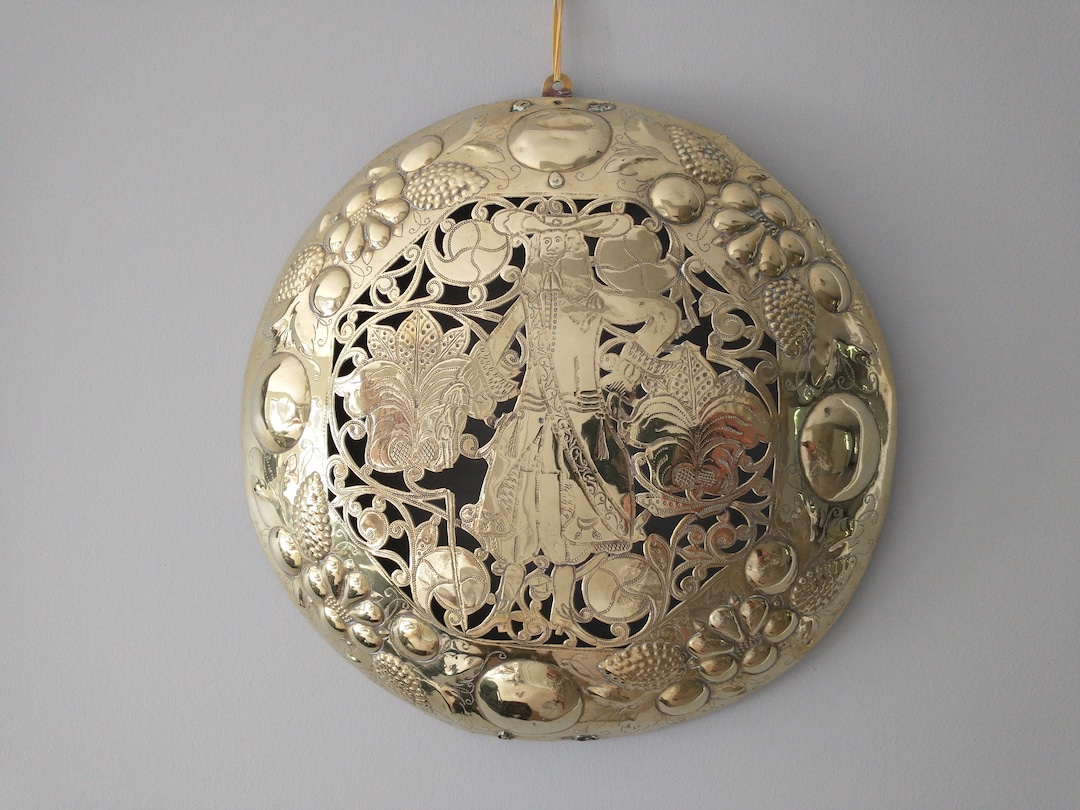 European Embossed Noble Brass Shield / Wall Decor / Antique Ornament - Etsy
