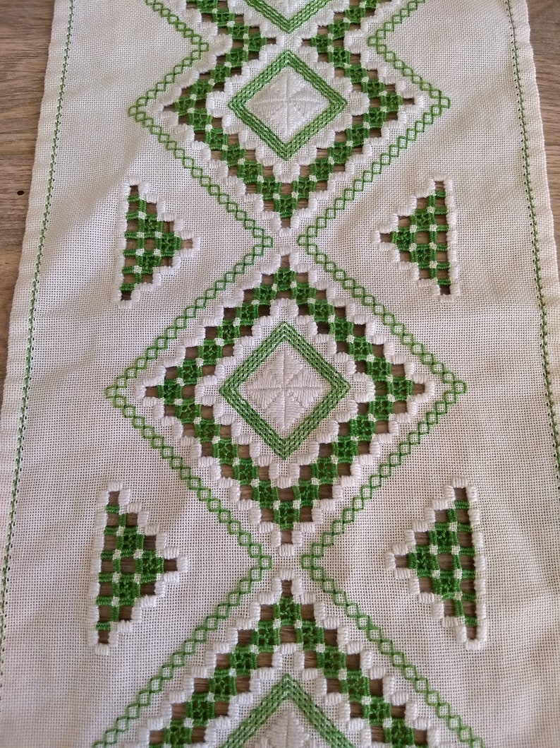 Norwegian Hand Embroidered Table Runner Hardanger Embroidery - Etsy
