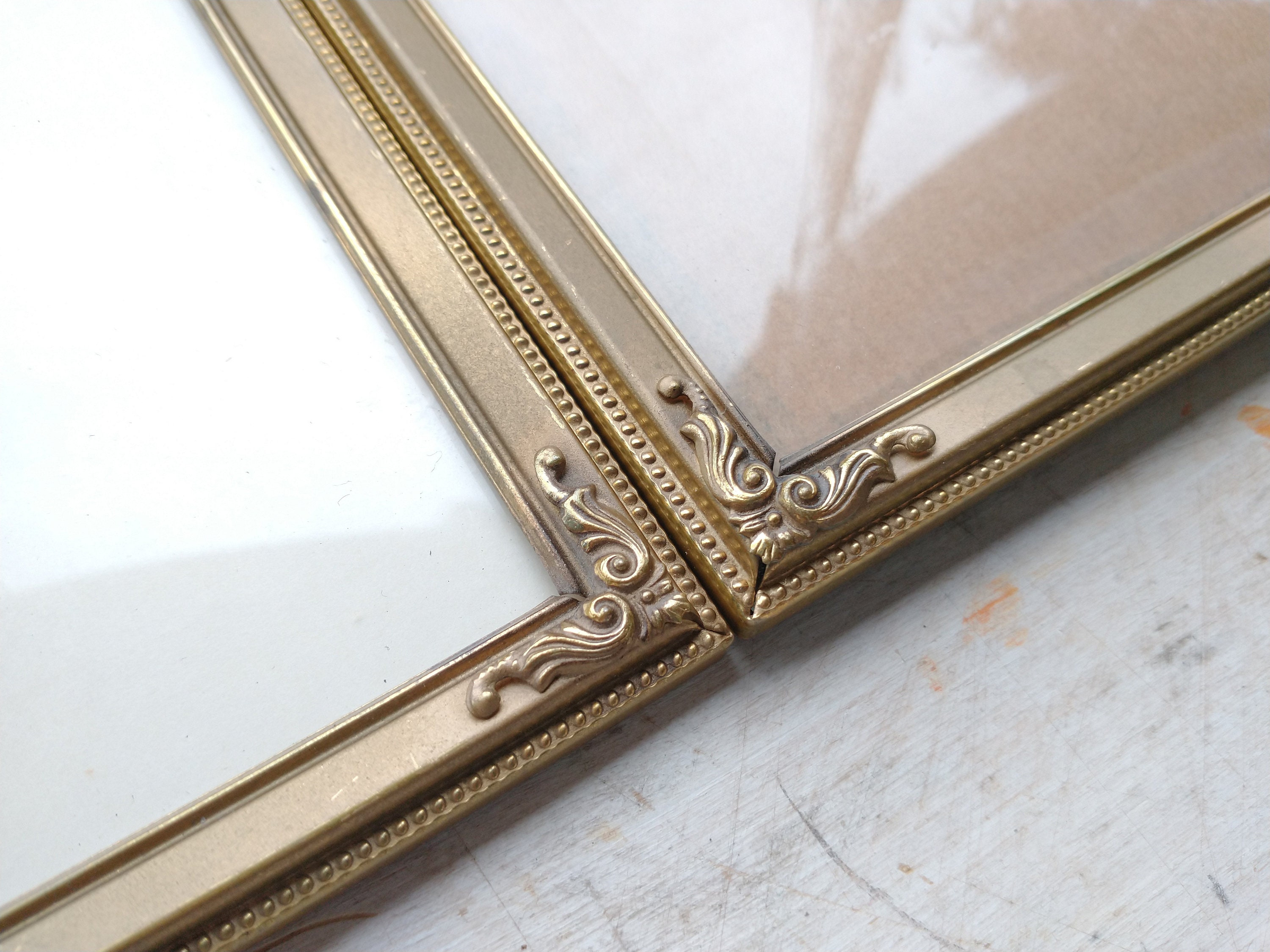 Pair Antique Bronze Frames Table Top Wall Decor - Etsy
