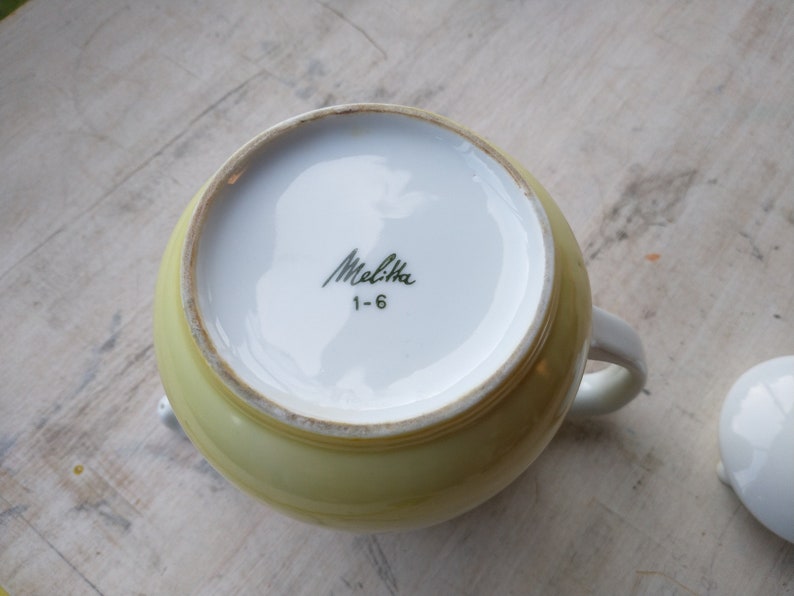 Rare Melitta Yellow White Teapot 1-6 | Etsy