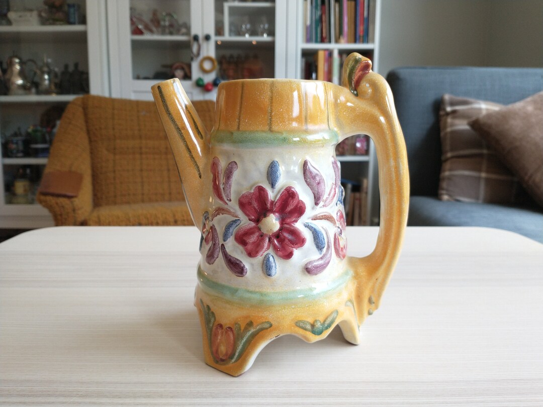 Norwegian Pottery Pot, Vase, Farmhouse, Hytte Decor, Farmhouse, Yellow ...