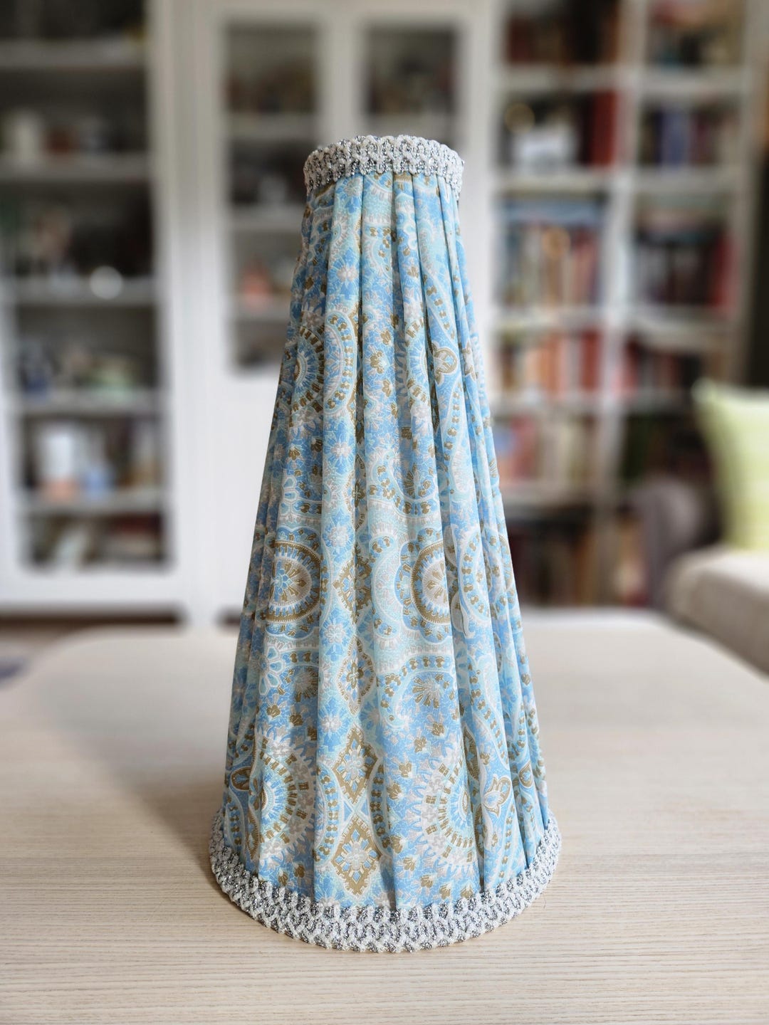 Extra Tall Blue Conical Lamp Shade/shabby Chip - Etsy