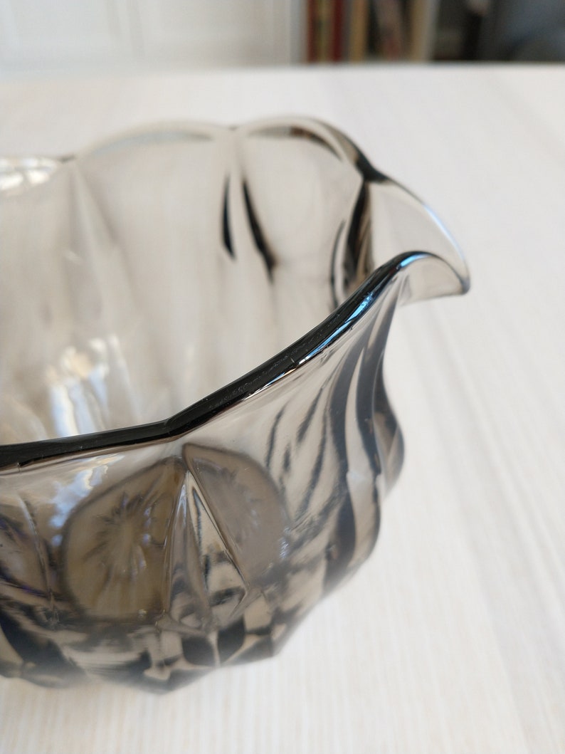 Hadeland Glassverk, Norway, Kolsås, Pressed Glass, Pitcher, Jug, Smoked ...