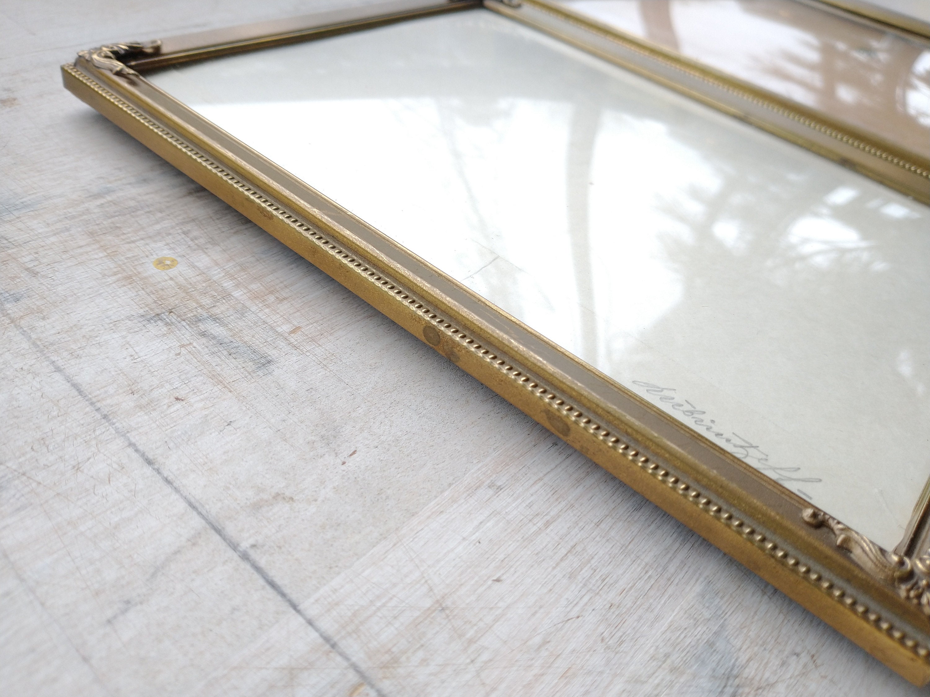 Pair Antique Bronze Frames Table Top Wall Decor | Etsy