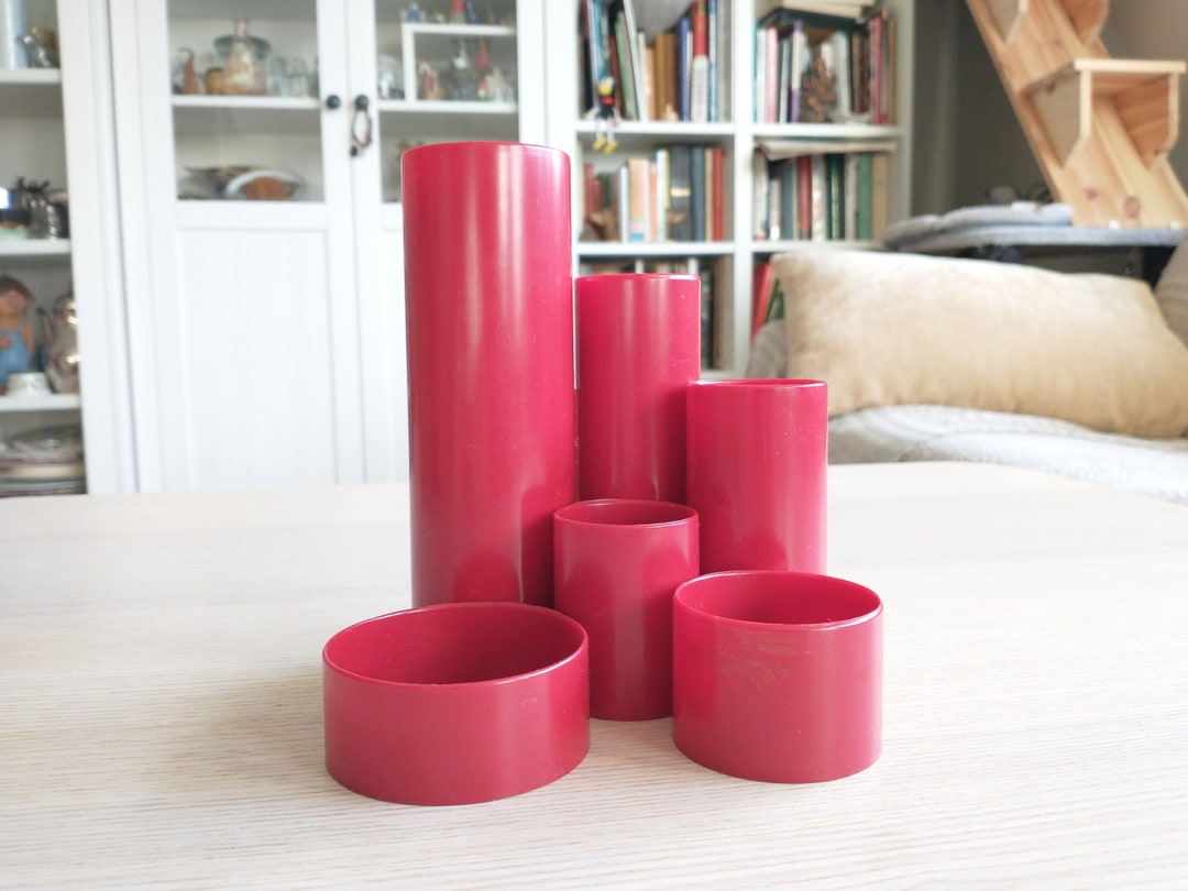 Space Age Red Plastic Desk Organizer, Tubes , Mid-century - Etsy